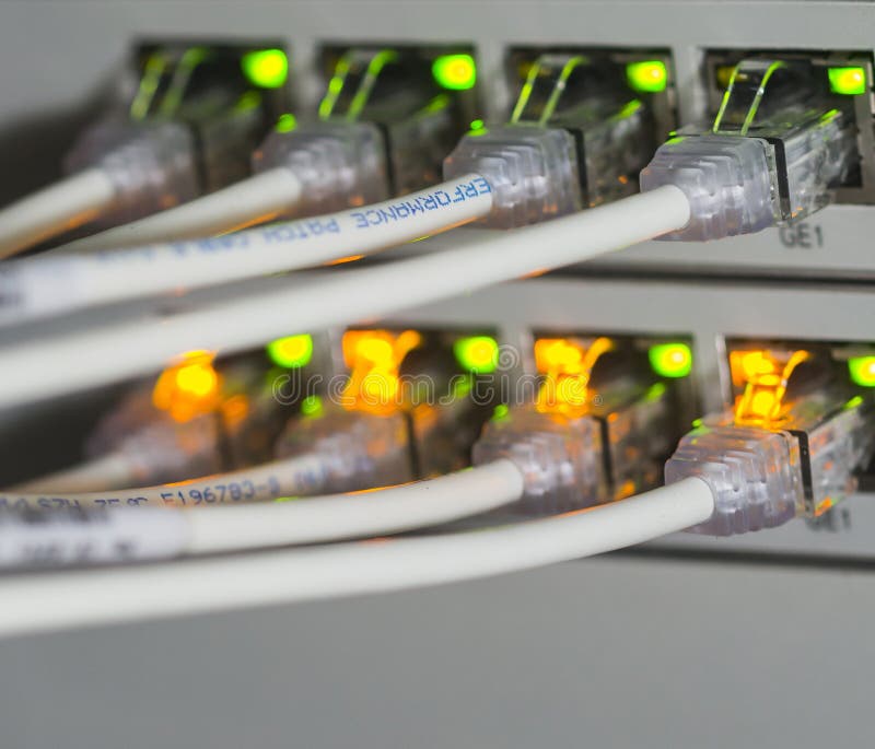 Network Cables and Servers in a Technology Data Center Stock Image ...