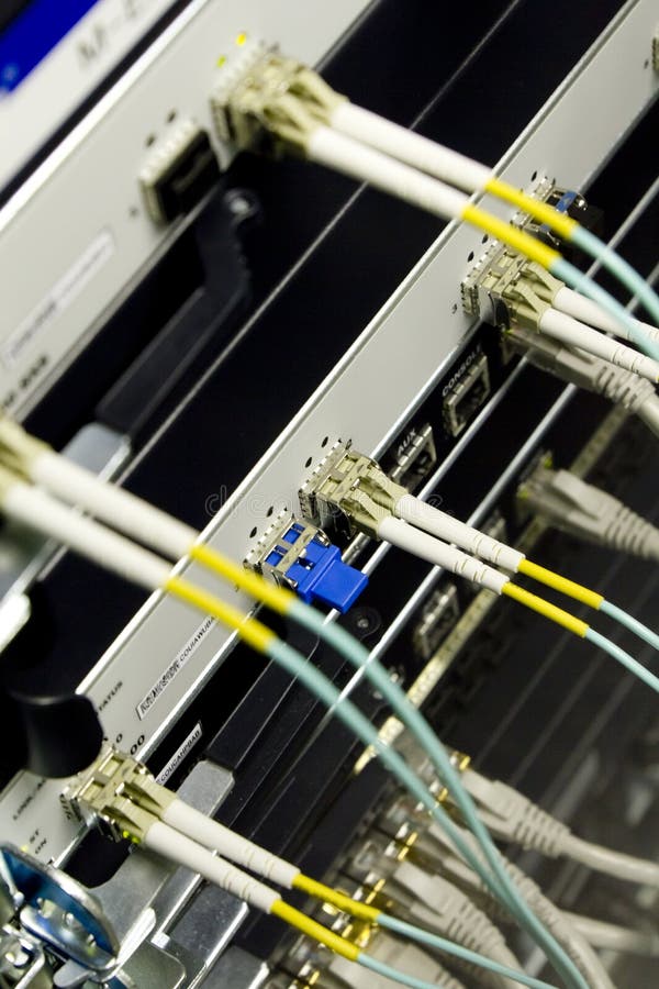 Network Cables and Servers in a Technology Media D Stock Photo - Image ...