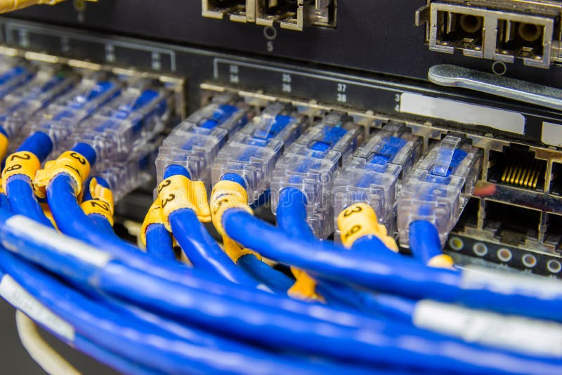 The Network Cables To Connect Lan Port Stock Photo - Image of concept ...