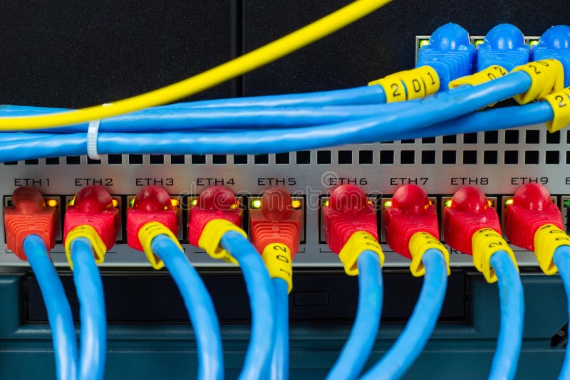 The Network Cables To Connect Lan Port Stock Photo - Image of business ...