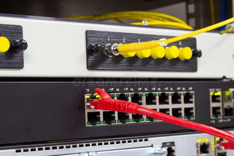 The Network Cables To Connect Lan Port Stock Image - Image of business ...
