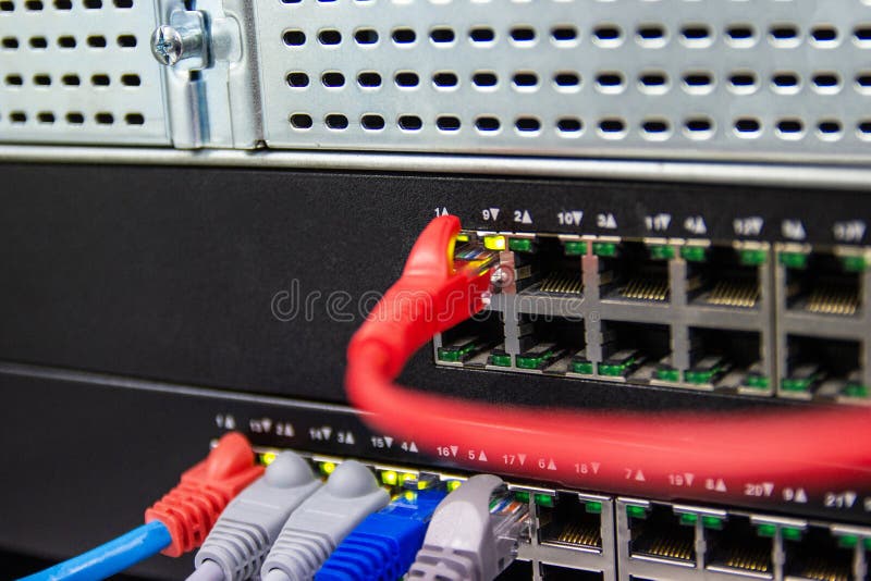 The Network Cables To Connect Lan Port Stock Photo - Image of ...