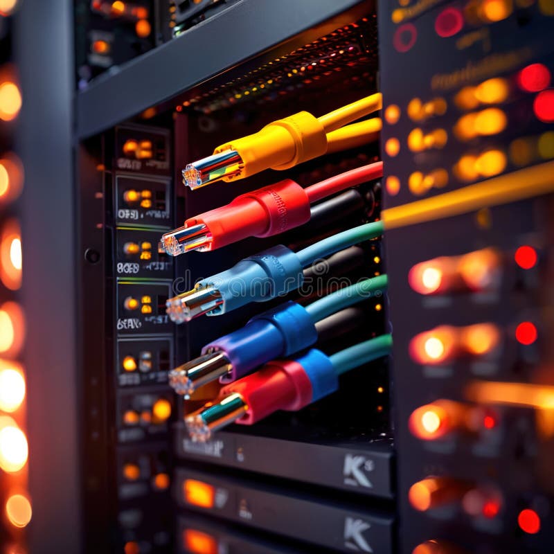 Network Cables Used in Data Center. Stock Illustration - Illustration ...
