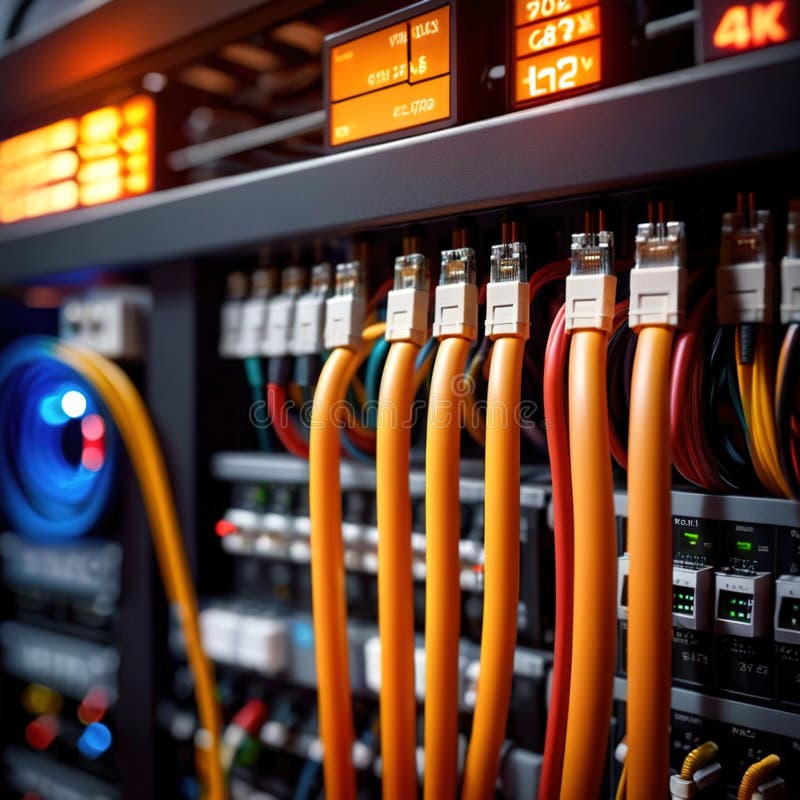 Network Cables Used in Data Center. Stock Illustration - Illustration ...