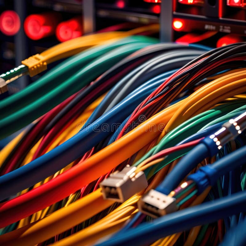 Network Cables Used in Data Center. Stock Illustration - Illustration ...
