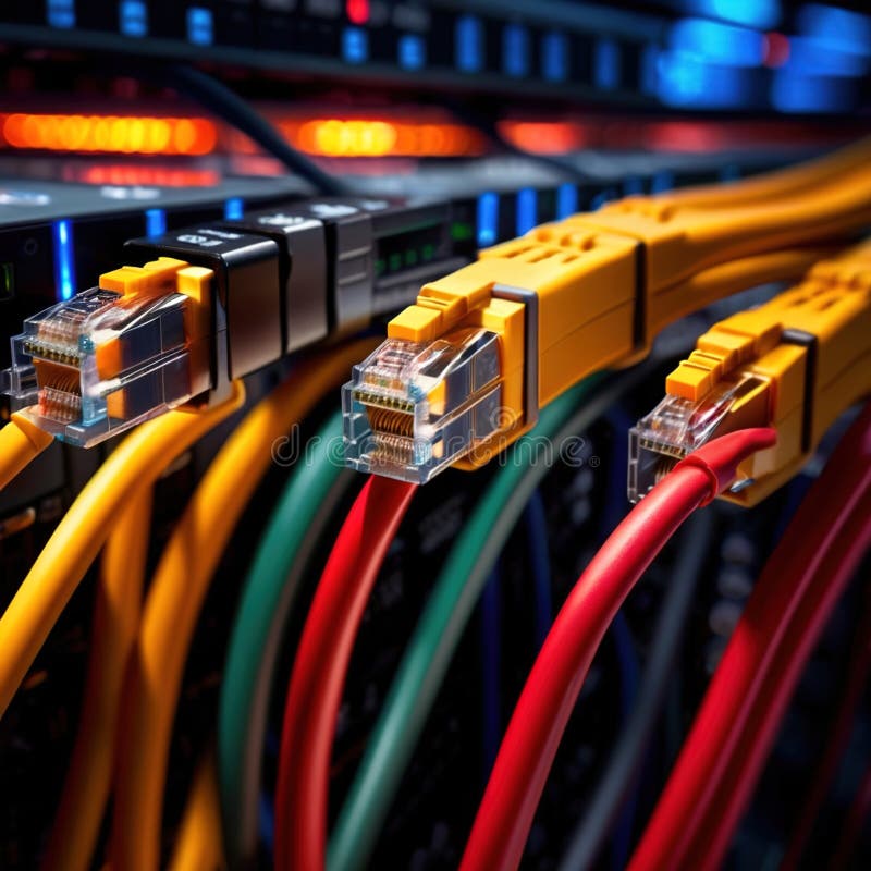 Network Cables Used in Data Center. Stock Illustration - Illustration ...