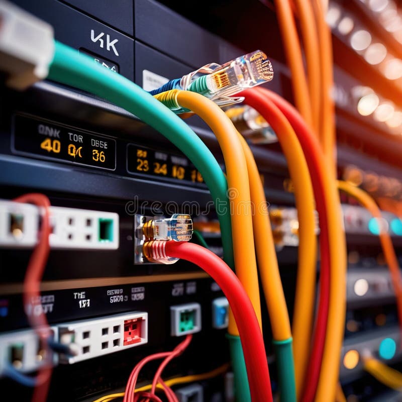 Network Cables Used in Data Center. Stock Illustration - Illustration ...