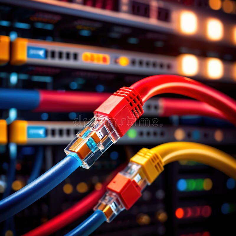 Network Cables Used in Data Center. Stock Illustration - Illustration ...