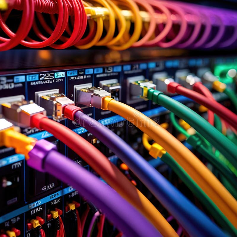 Network Cables Used in Data Center. Stock Illustration - Illustration ...