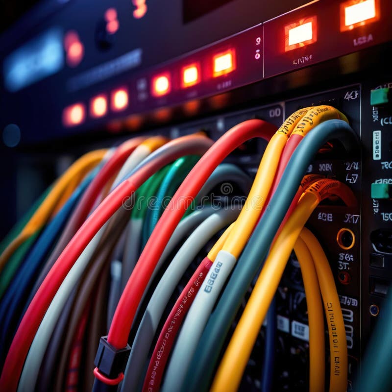 Network Cables Used in Data Center. Stock Illustration - Illustration ...