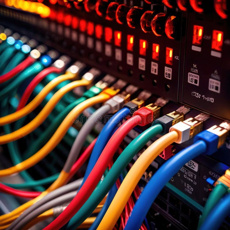 Network Cables Used in Data Center. Stock Illustration - Illustration ...