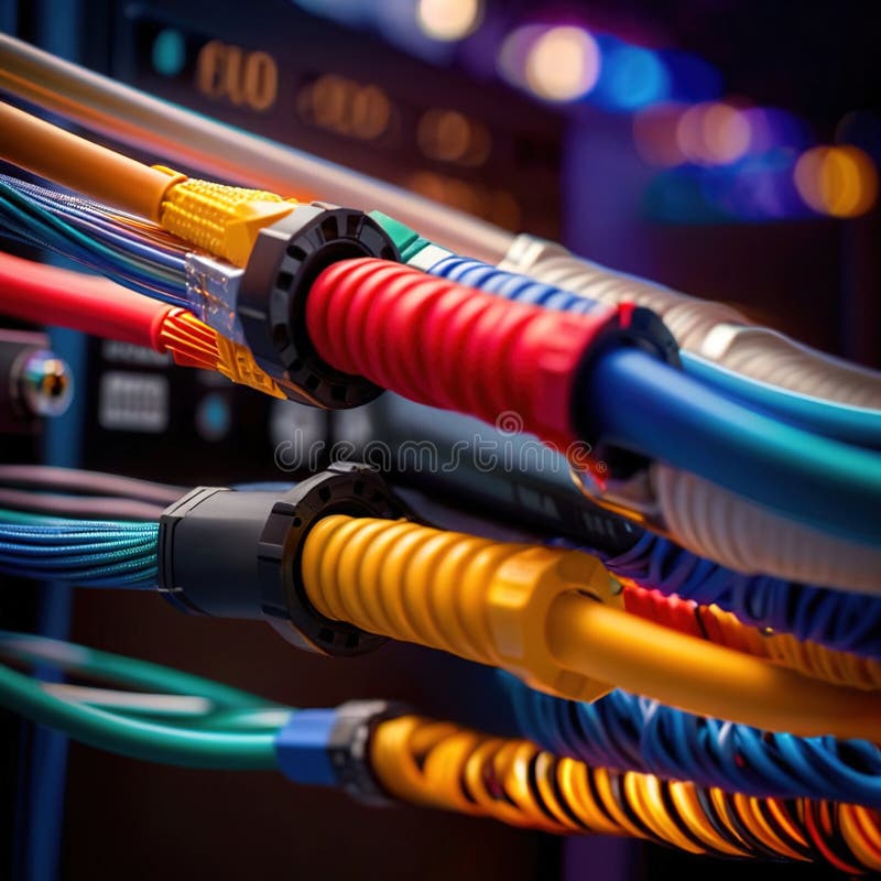 Network Cables Used in Data Center. Stock Illustration - Illustration ...