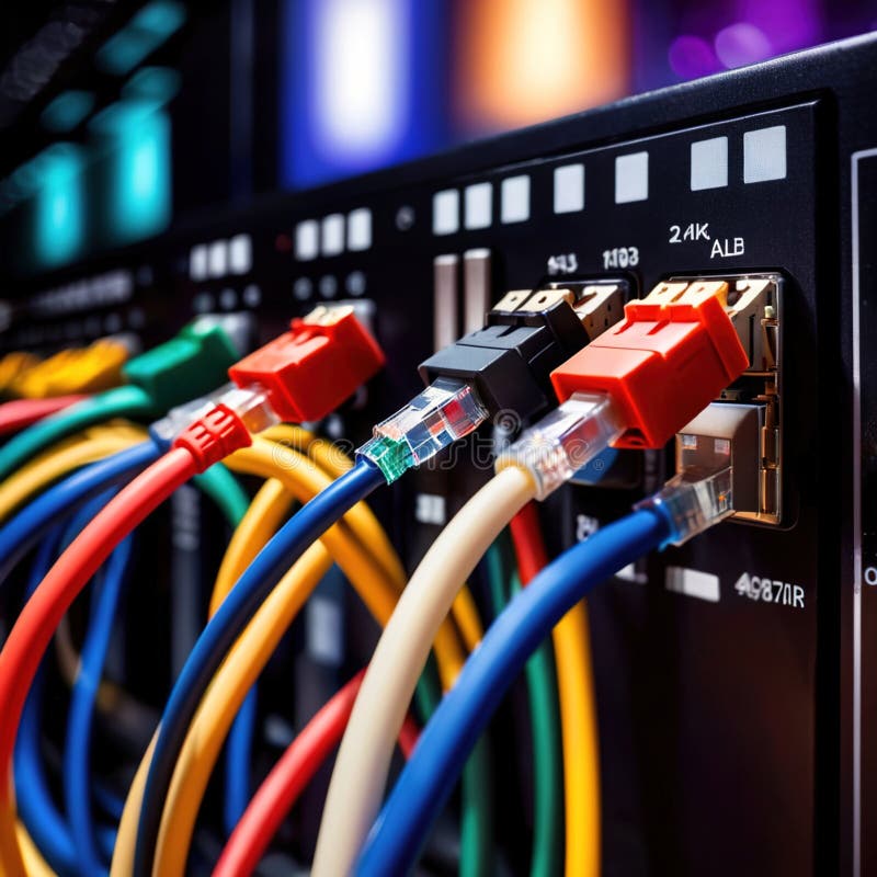 Network Cables Used in Data Center. Stock Illustration - Illustration ...