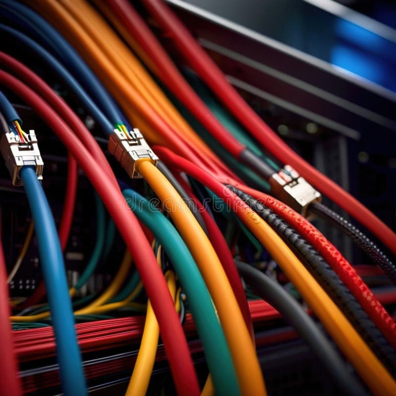 Network Cables Used in Data Center. Stock Illustration - Illustration ...