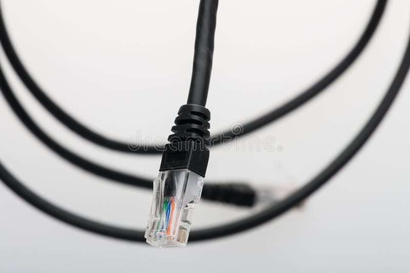Network Cables RG-45 Network Connection Connectors Close-up Stock Image ...