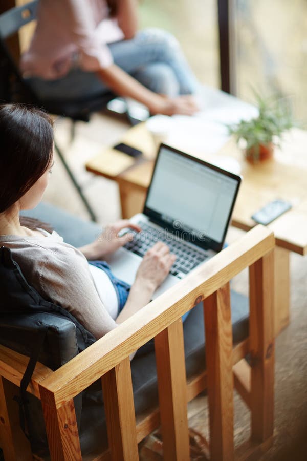 Network in cafe stock image. Image of teenager, assignment - 88133821