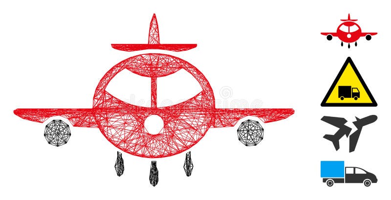Network Cargo Plane Vector Mesh Stock Vector - Illustration of ...