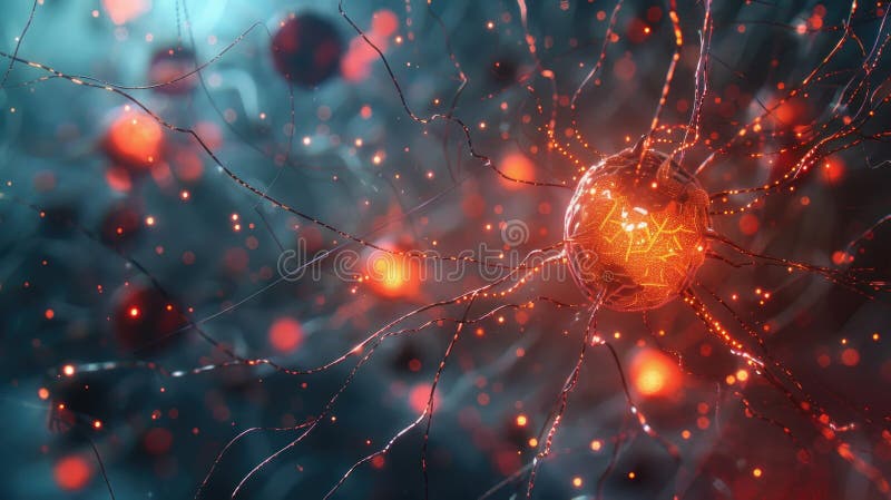 Network Cells, Neural Connection Background Stock Illustration ...