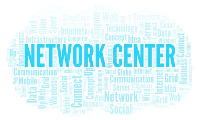 Network Center word cloud. stock illustration. Illustration of center ...