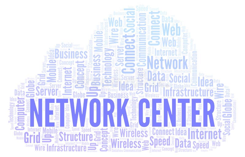 Network Center word cloud. stock illustration. Illustration of ...