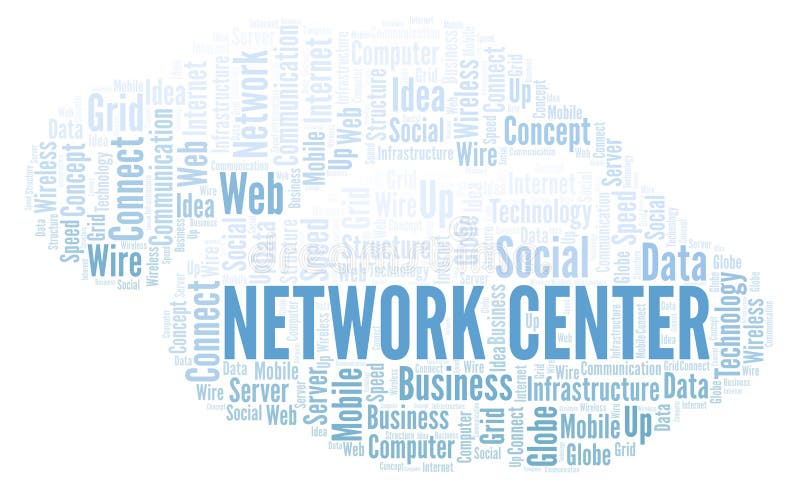Network Center word cloud. stock illustration. Illustration of ...