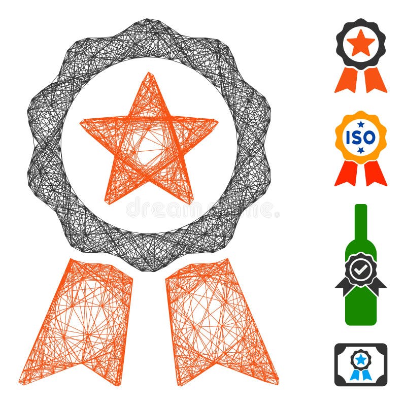 Network Certification Seal Vector Mesh Stock Vector - Illustration of ...