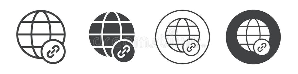 Network with Chain Link Icon Vector Logo Outline Stock Vector ...