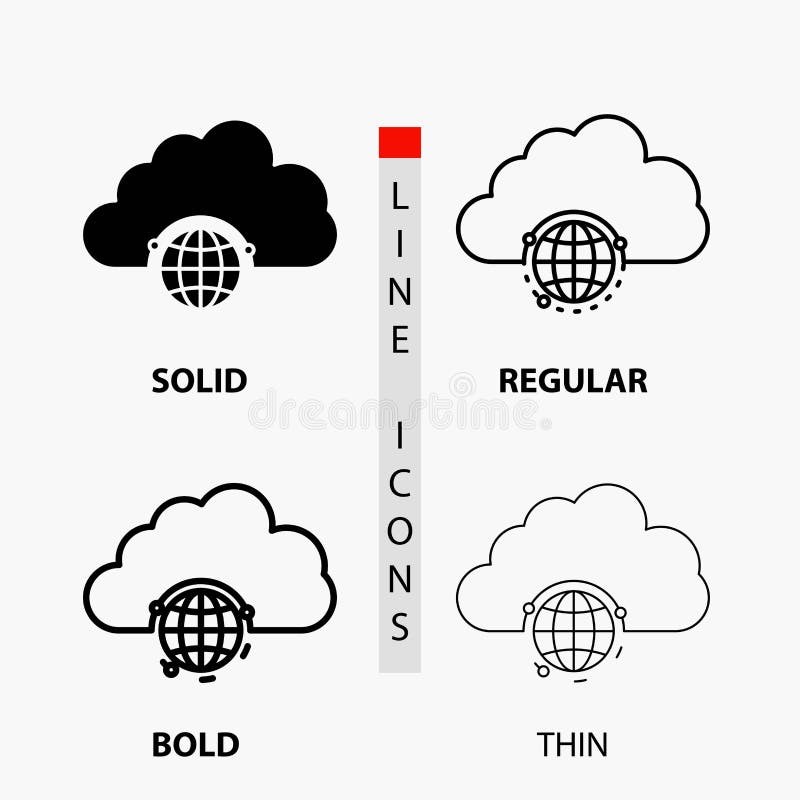 Network, City, Globe, Hub, Infrastructure Icon in Thin, Regular, Bold ...