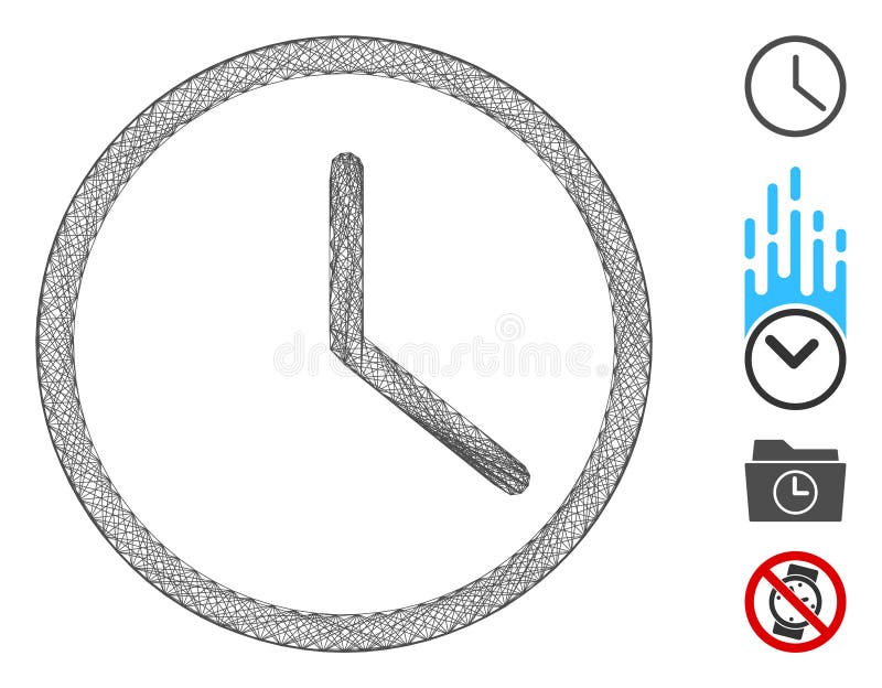 Network Clock Vector Mesh stock illustration. Illustration of concept ...