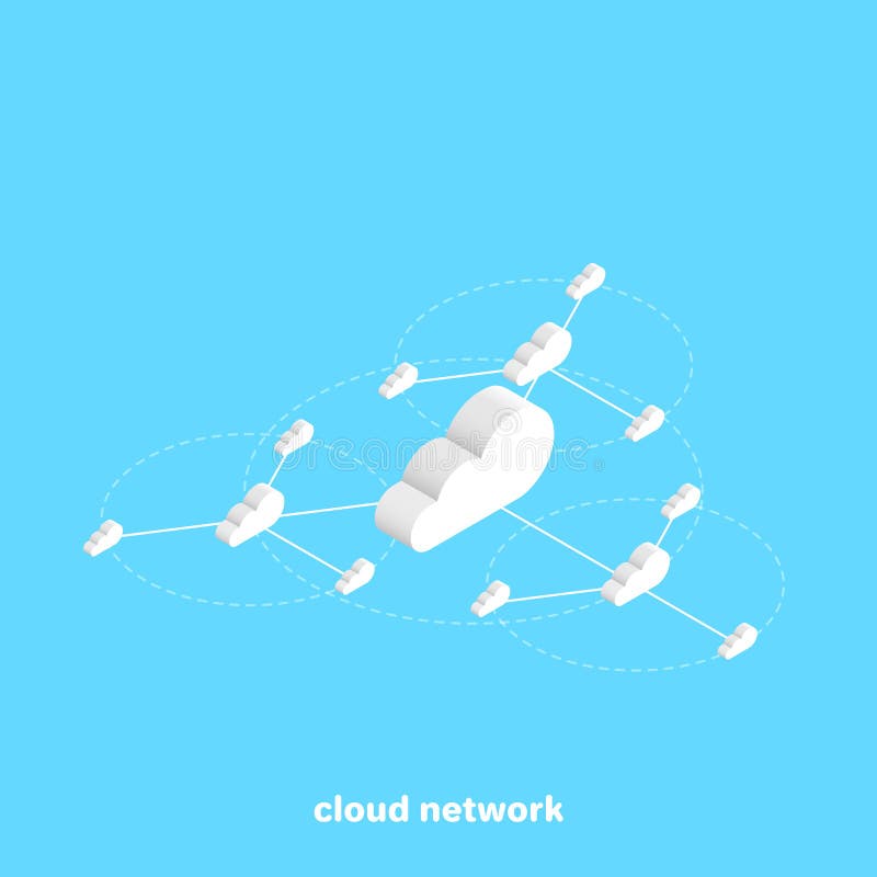 Network of Clouds on a Blue Background Stock Vector - Illustration of ...