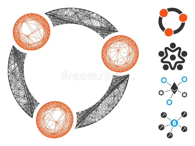 Network Collaboration Vector Mesh Stock Illustration - Illustration of ...