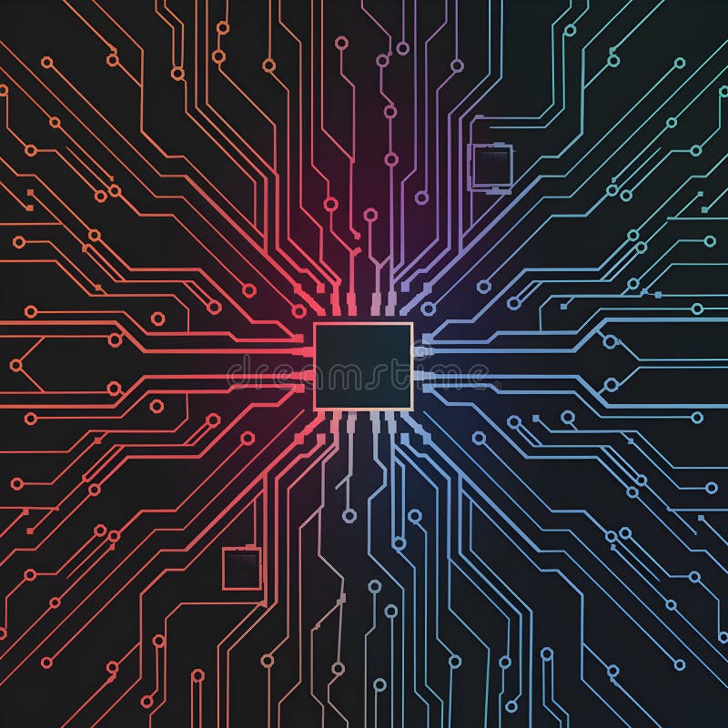 Network of Colored Lines and Nodes, Representing Advanced Technology ...