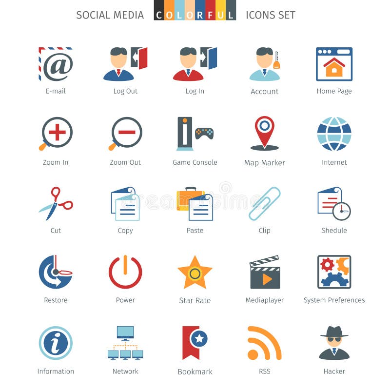 Computer And Network Icons Set Stock Vector - Illustration of ... Computer And Network Icons Set Stock Vector - Illustration of ...