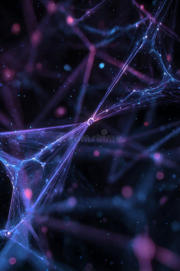 Network of Colorful Lines and Dots Creating a Vibrant Abstract ...