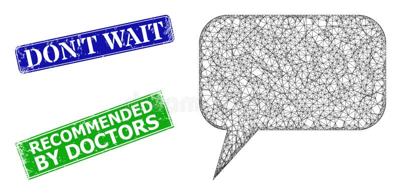 Distress Don T Wait Badges and Polygonal Mesh Comment Message Icon ...