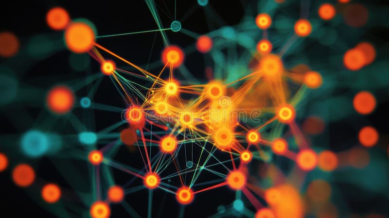 Network Communicating with Futuristic Connections Representing ...