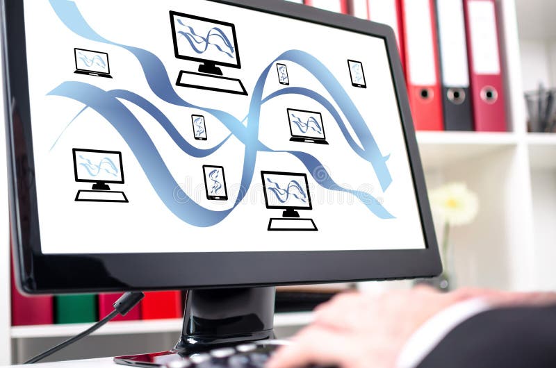Network Communication Concept on a Computer Screen Stock Photo - Image ... Network Communication Concept on a Computer Screen Stock Photo - Image ...