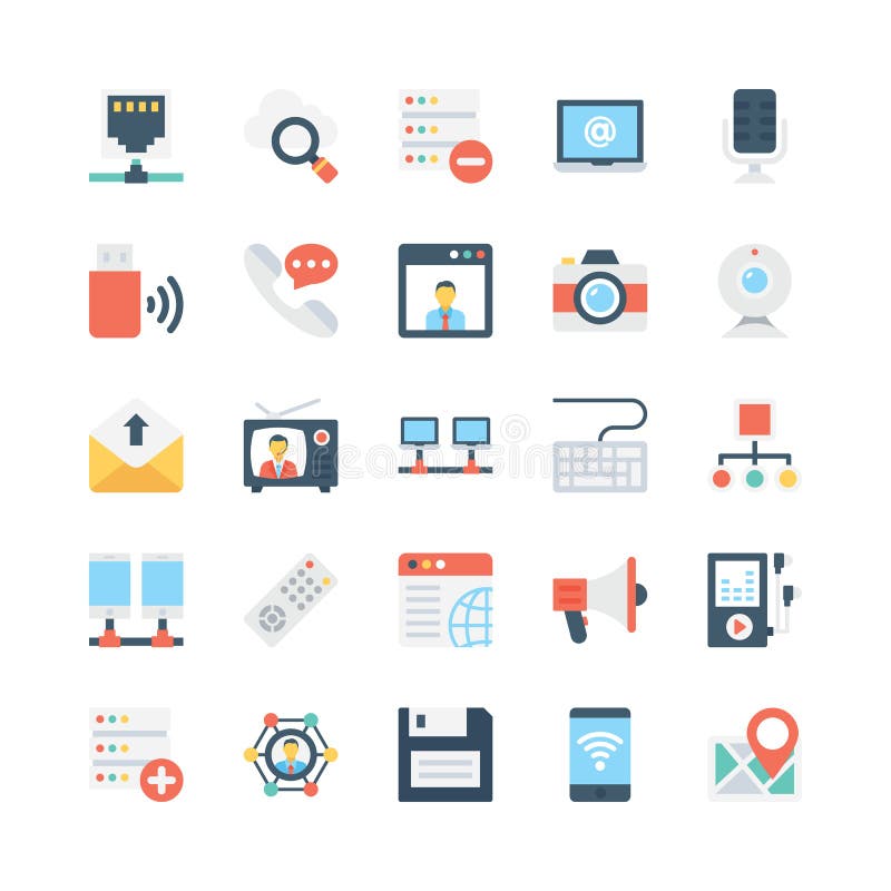 Network and Communications Vector Icons 3 Stock Illustration ...