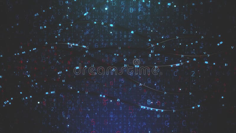 Network Computer Connection Background. Blue Digital Backdrop with ...