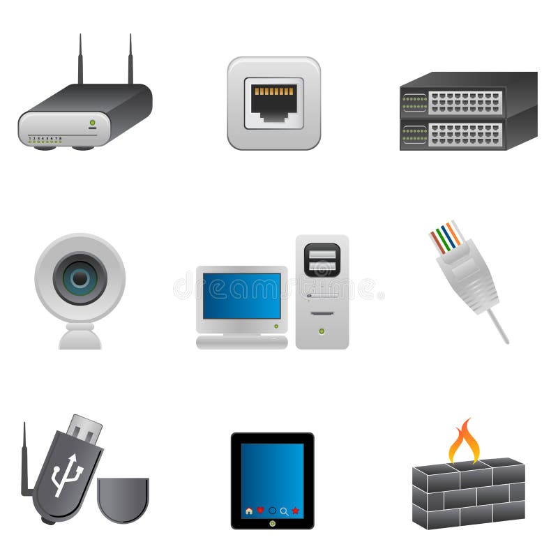 Computer technology icons stock vector. Illustration of illustrated ...