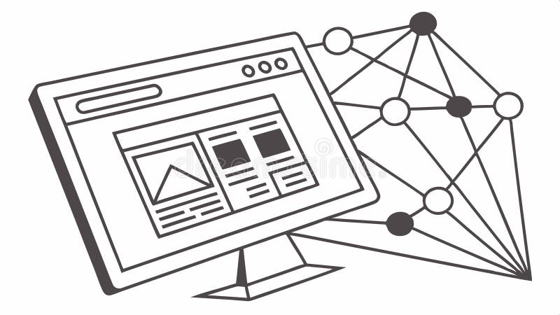 Network Computer Screen, Representing Data Connection, Technology, and ...