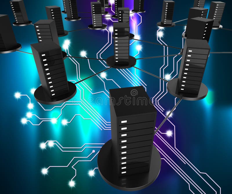 Network Computer Storage Shows Web Online and Digital Stock ...