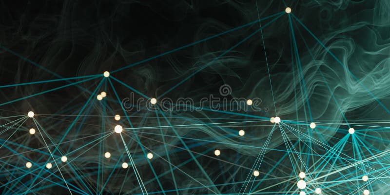 Network Concept Background with Dots Connected by Lines, 3d Rendering ...