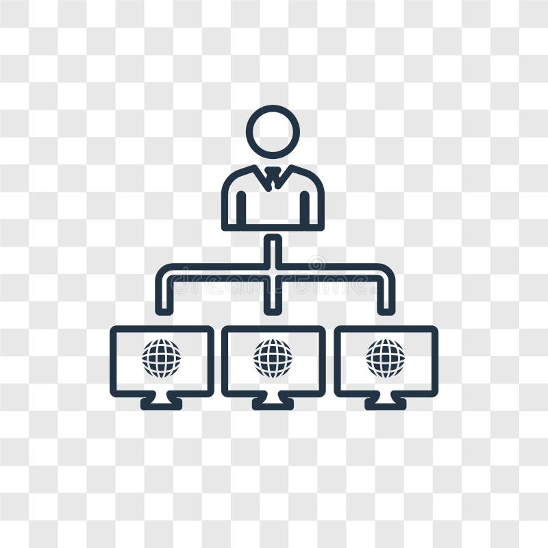 Network Concept Vector Linear Icon Isolated on Transparent Background ...