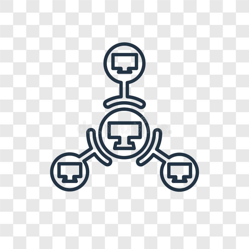 Network Concept Vector Linear Icon Isolated on Transparent Background ...