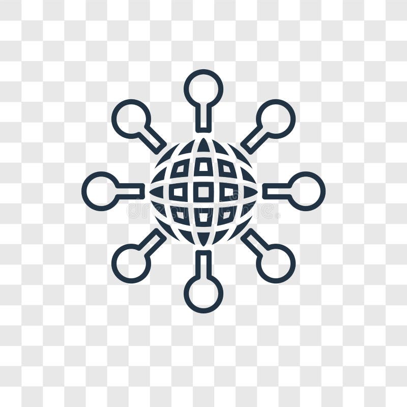Network Concept Vector Linear Icon Isolated on Transparent Background ...