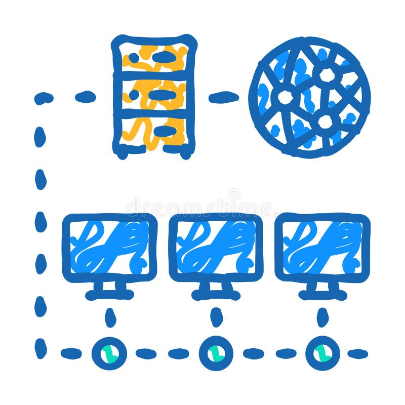Network Configuration Repair Computer Icon Doodle Illustration Stock ...