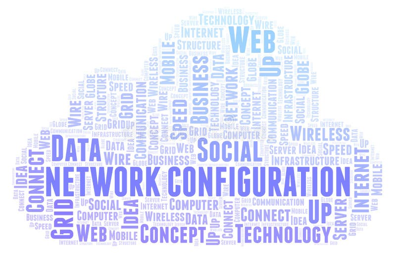 Network Configuration Word Cloud. Stock Illustration - Illustration of ...