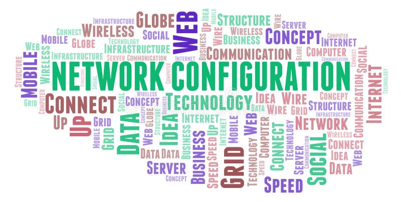 Network Configuration Word Cloud. Stock Illustration - Illustration of ...