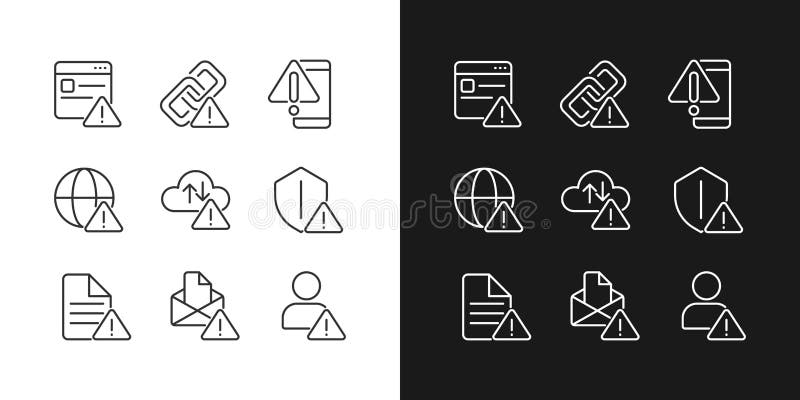 Network Connect Issues Pixel Perfect Linear Icons Set for Dark, Light ...